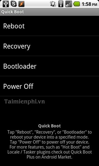 Quick Boot for Android - Reboot Android nhanh chóng -Reboot Android nh